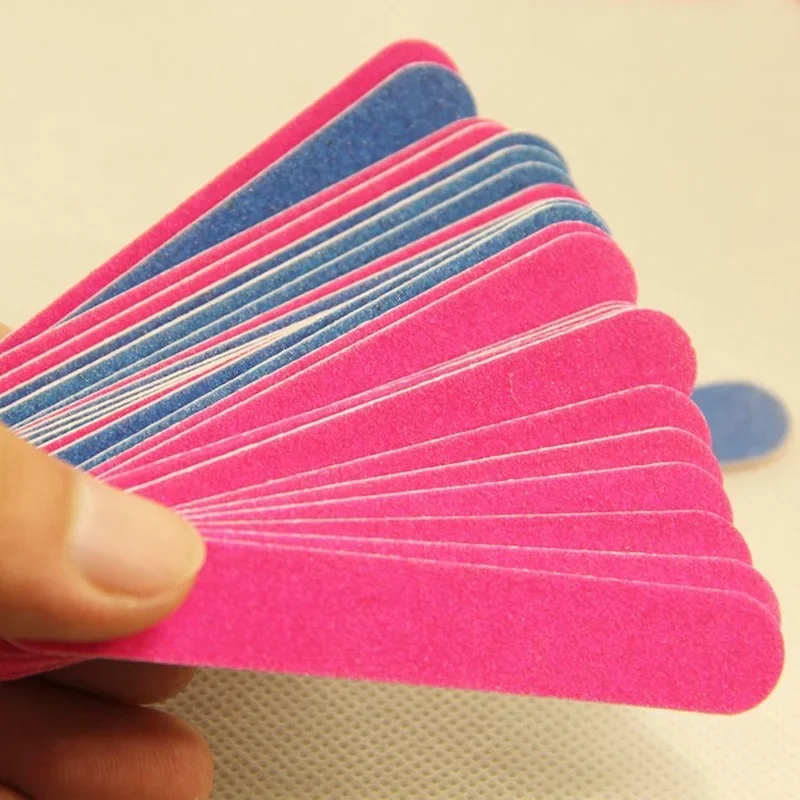 100pcs-Professional-Nail-Files-Sandpaper-Buffers-Slim-Crescent-Grit-180 ...