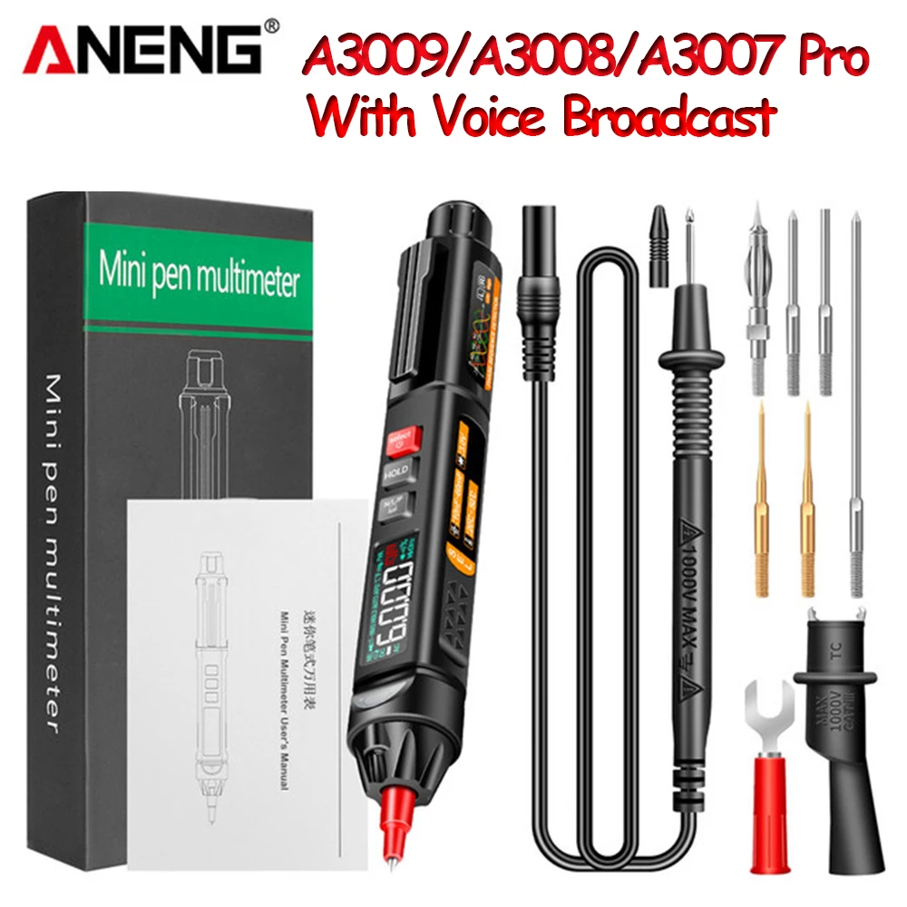 ANENG-A3009-A3008-A3007-Mini-Pen-Multimeter-with-Voice-Broadcast-6000 ...