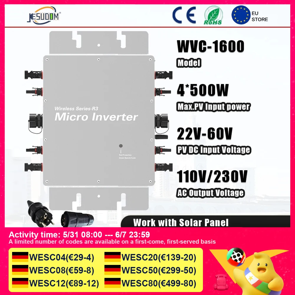 Microinversor-PV-de-1600W-entrada-22-60V-salida-de-CA-110V-230V ...