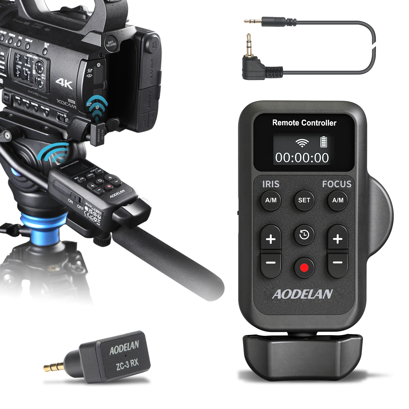 Wireless-Camcorder-LANC-2-5mm-Remote-Control-for-Sony-Canon-Video-Zoom-Focus-IRIS-Recording ...