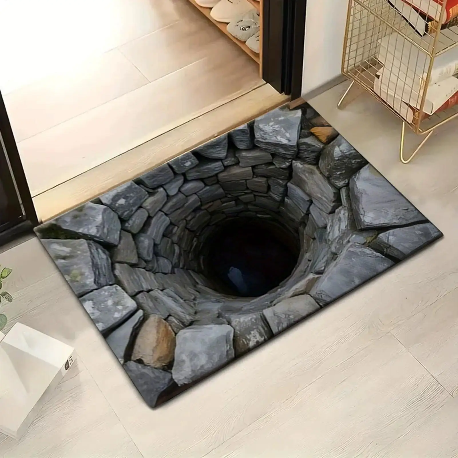 3D Rugs Optical Illusion Anti-Slip Hole Doormat 3D Illusion Hole Rug ...
