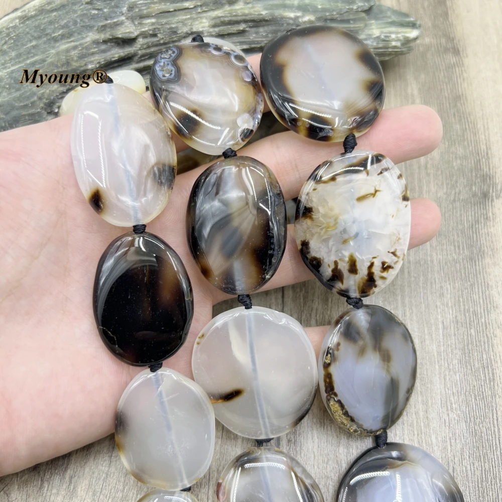 Freeform Large Natural Agates Stone Slice Pendant Beads For DIY Jewelry ...