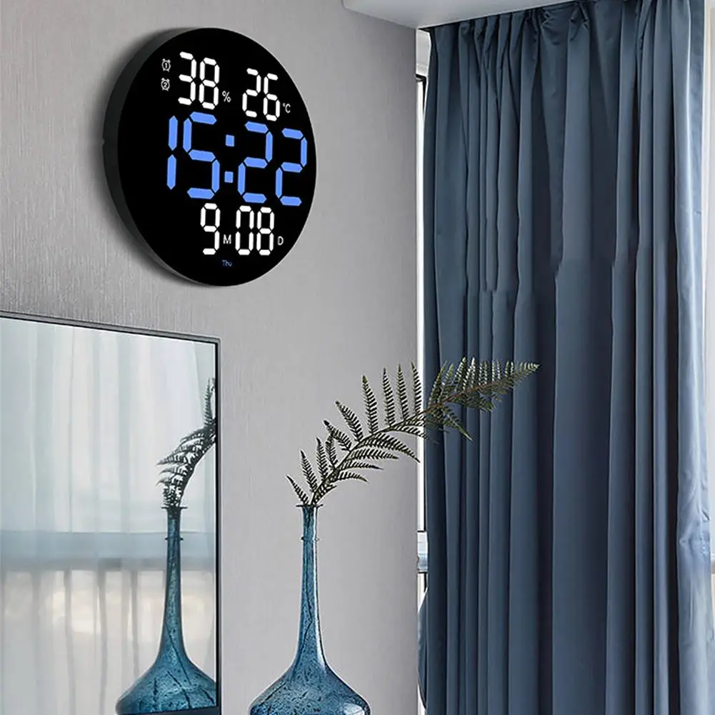Round Digital Wall Clock
