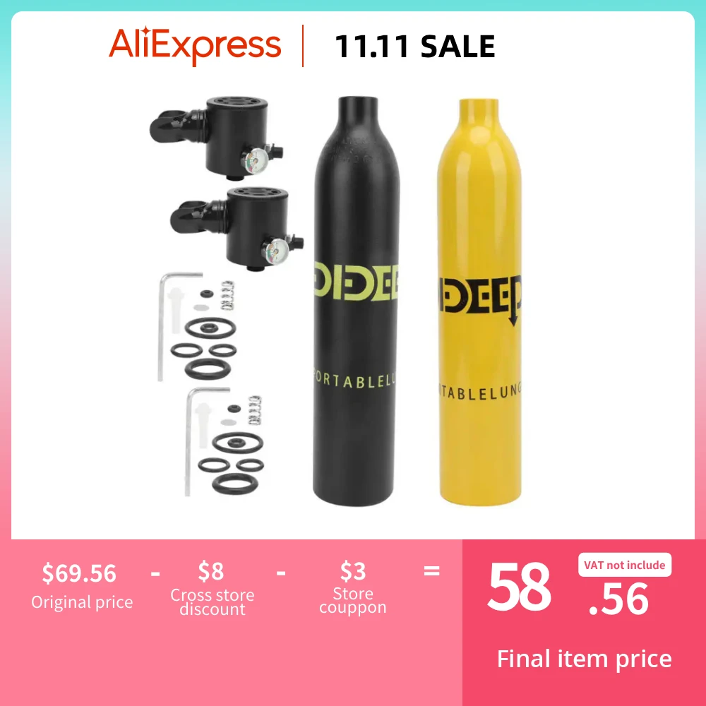 DIDEEP-0-5L-Scuba-Oxygen-Cylinder-Underwater-Breather-Diving-with ...