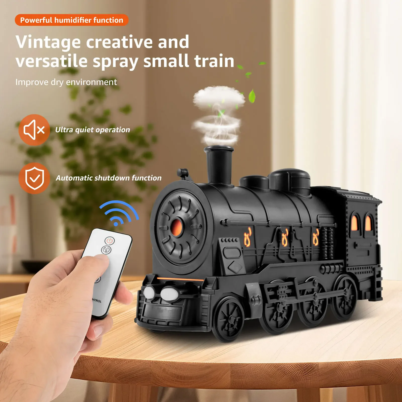 Steam-Train-Essential-Oil-Diffuser-with-Light-300ml-Train-Humidifier ...
