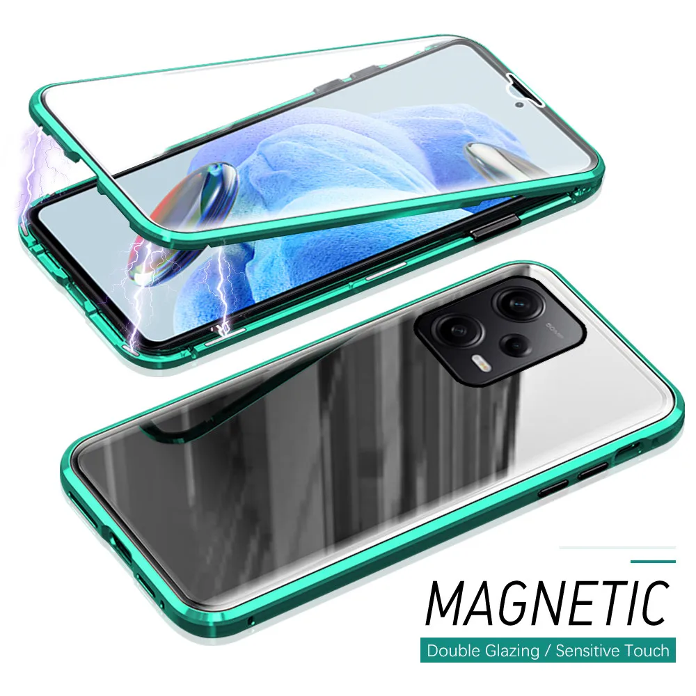 For-Xiaomi-Redmi-Note-12-Pro-5G-Case-360-Magnetic-Flip-Double-Sided ...