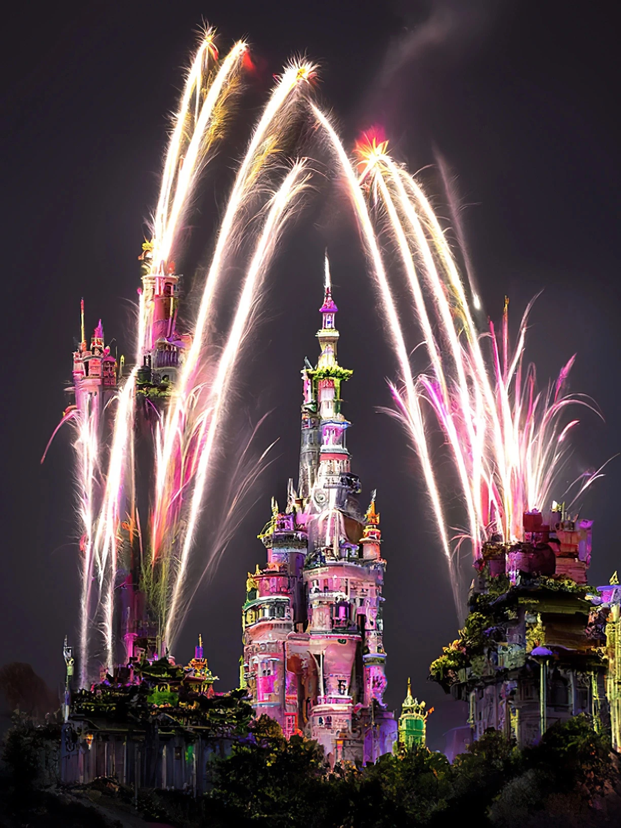 Disneyland Castle Fireworks Drawing