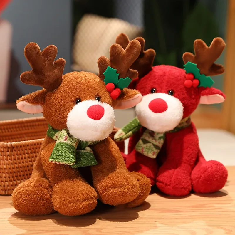 Creative-Kawaii-Christmas-Moose-Doll-Super-Soft-Six-color-Deer-Plush ...