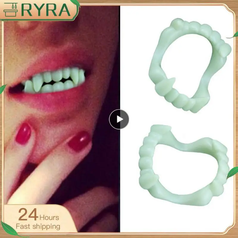 Vampire-Luminous-Fake-Teeth-For-People-Glow-In-The-Dark-Gag-Terrorist ...