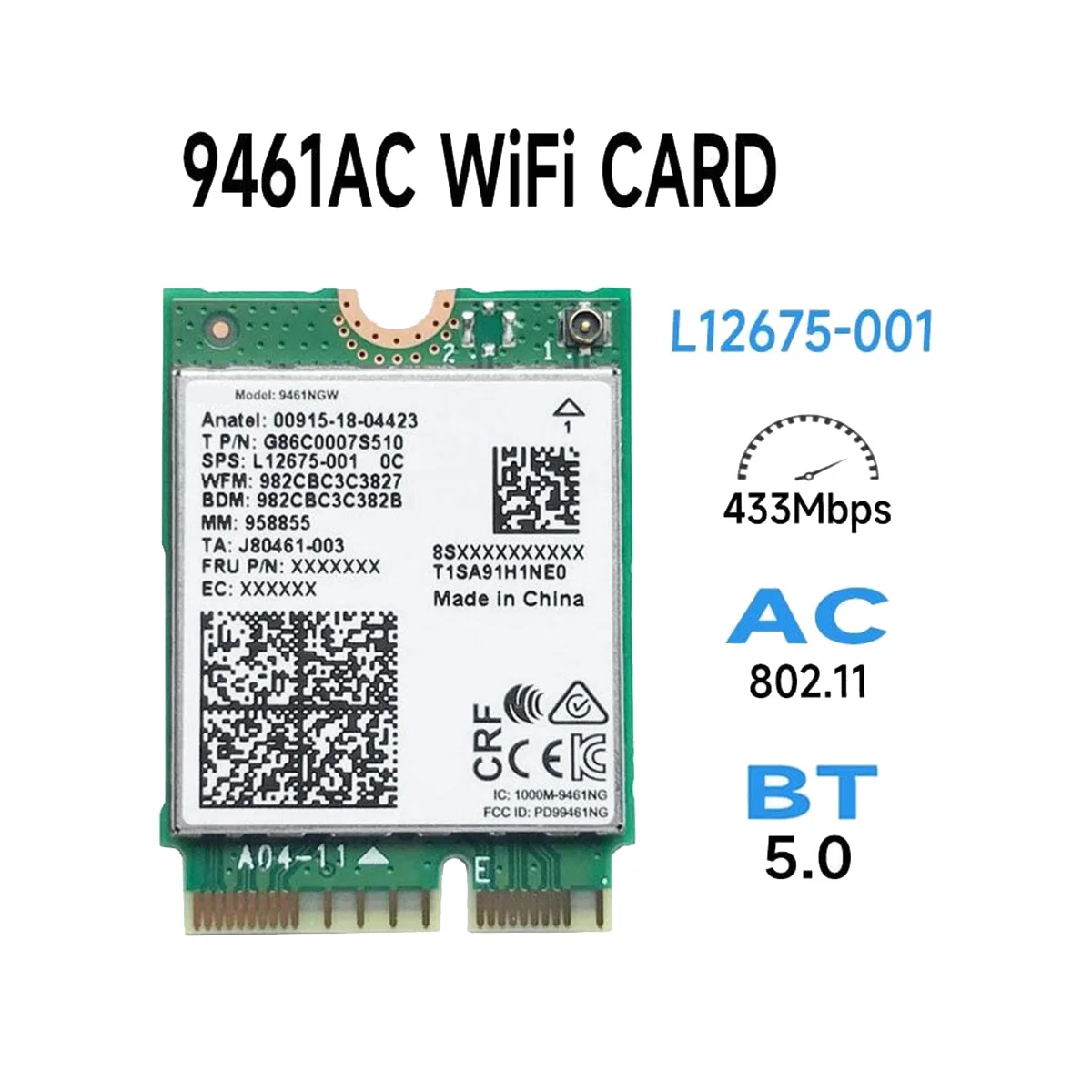 Tarjeta-WiFi-para-Intel-9461NGW-adaptador-inal-mbrico-de-doble-banda-CA ...