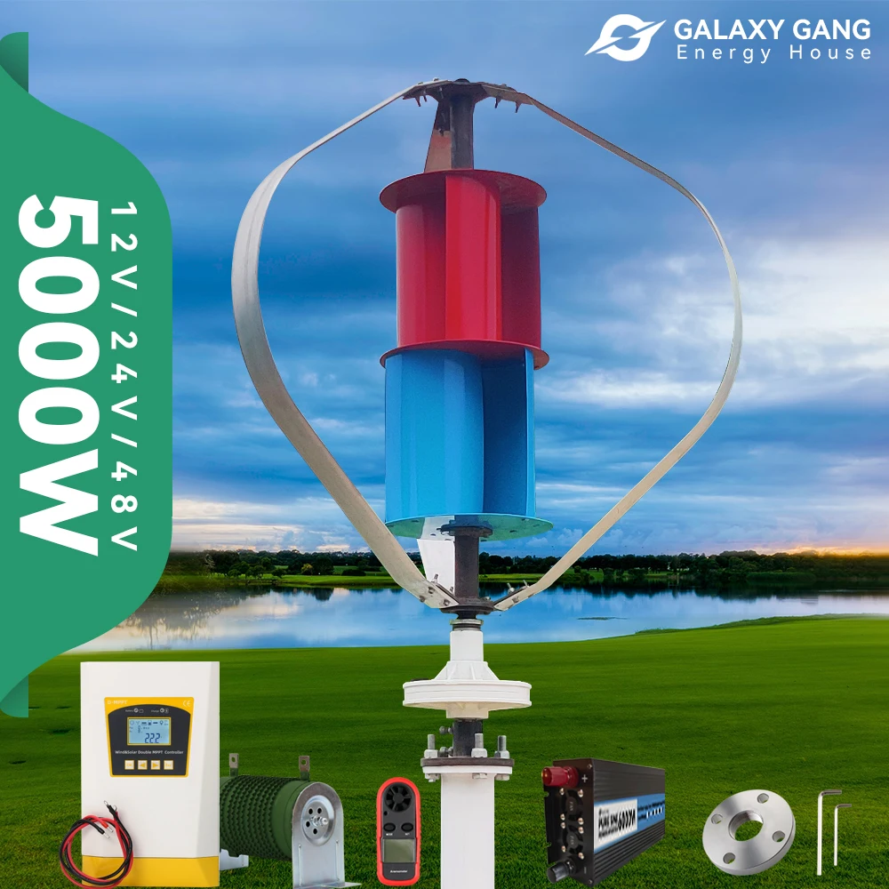 Dynamo-Vertical-Axis-Wind-Turbine-5000w-Generator-3-Blades-12v-24v-48v ...