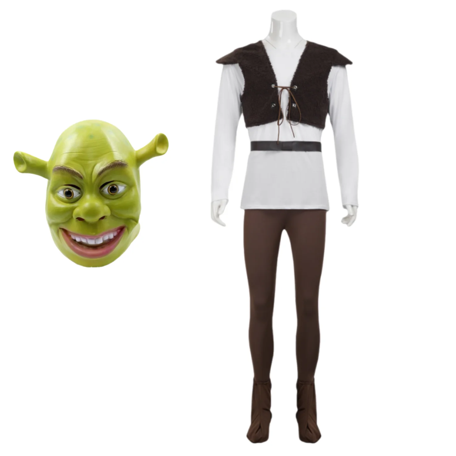 Movie Monste Shrek Cosplay Costumes Mask Shrek Top Vest Pants Men ...