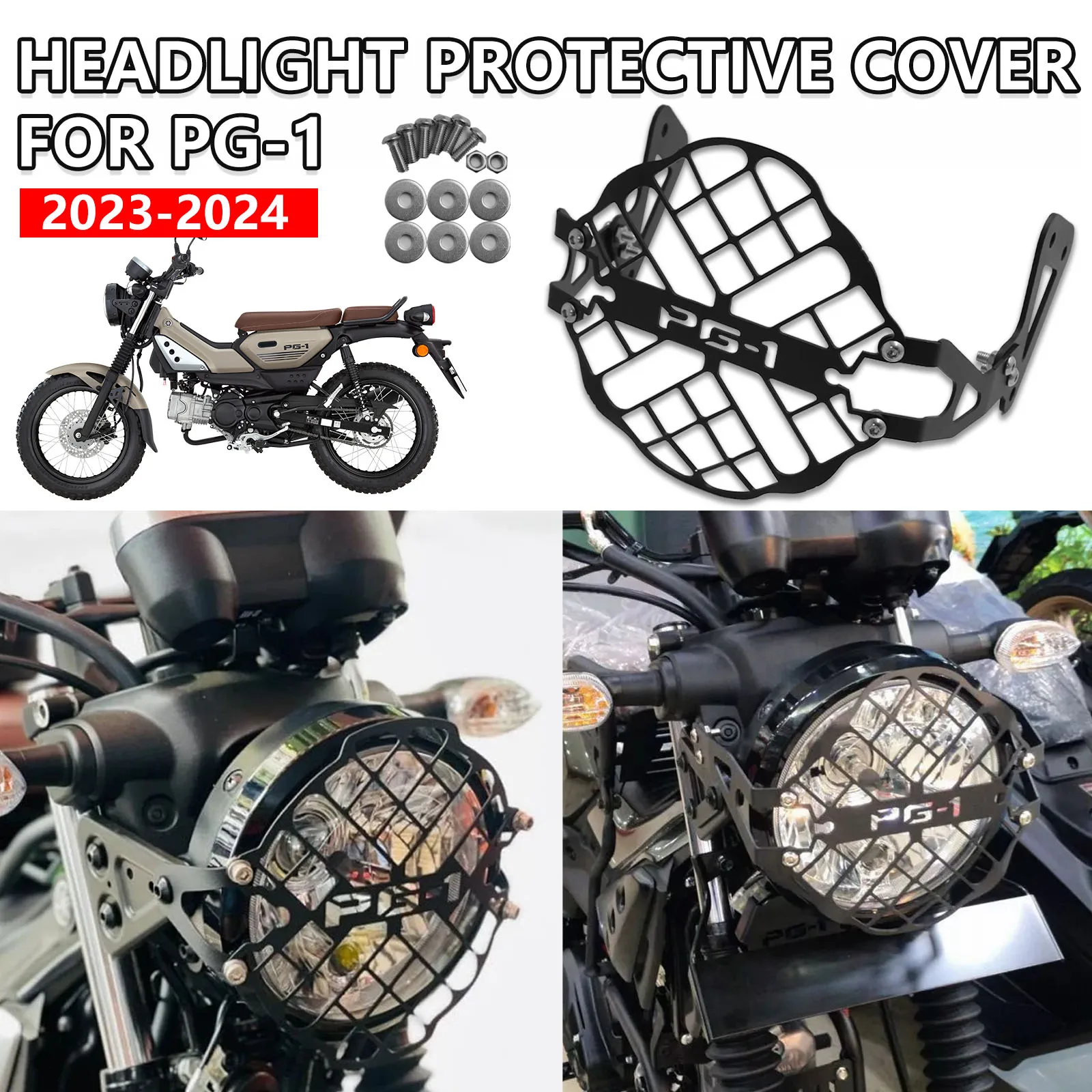 Motorcycle For YAMAHA PG 1 PG1 2023 2024 Front Headlight Guard Grille ...