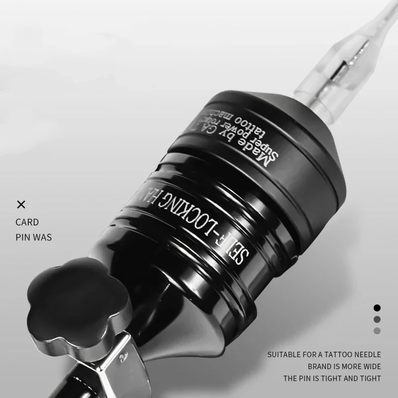 Aviation Aluminum Self-locking Tattoo Handle Black Anti Slip Tattoo ...