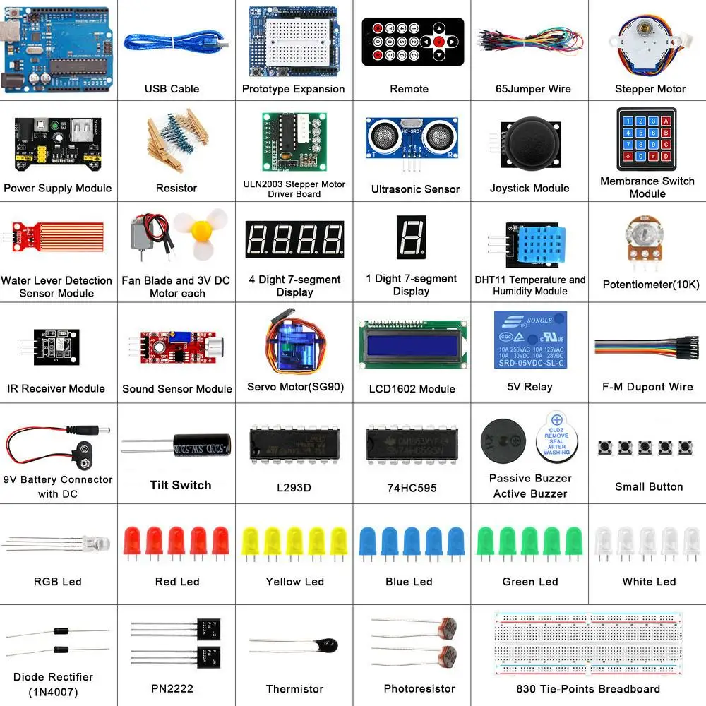 Kit Diy Kit Electronic For R3 With Retail Plastic Box Breadboard 1602 ...