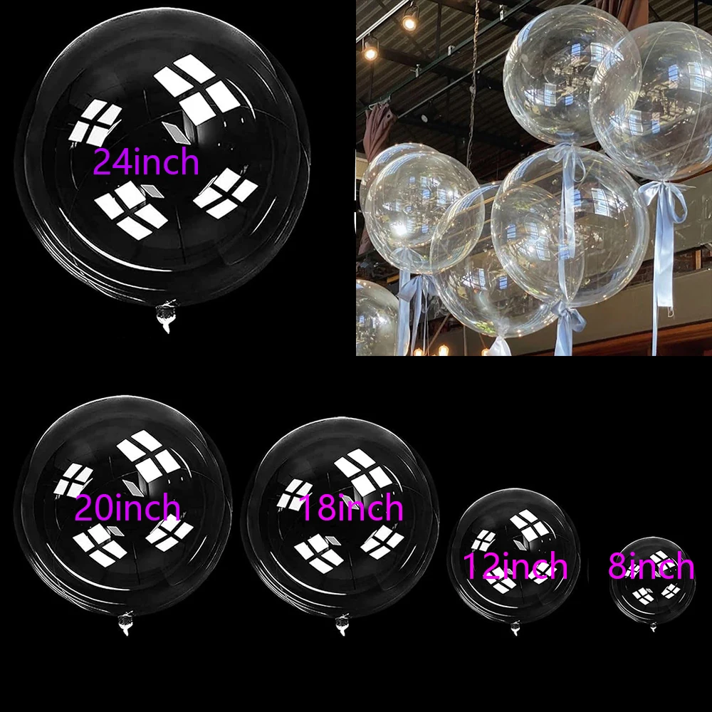 10pcs 8/12/16/18/20/24inch Transparent Bobo Balloon Clear Bubble ...