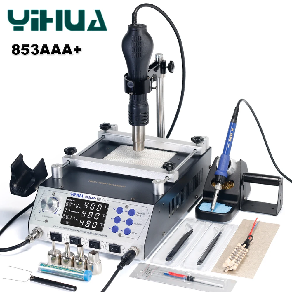 YIHUA-853AAA-Soldering-Station-1200W-Programmable-BGA-Desolder-Station ...