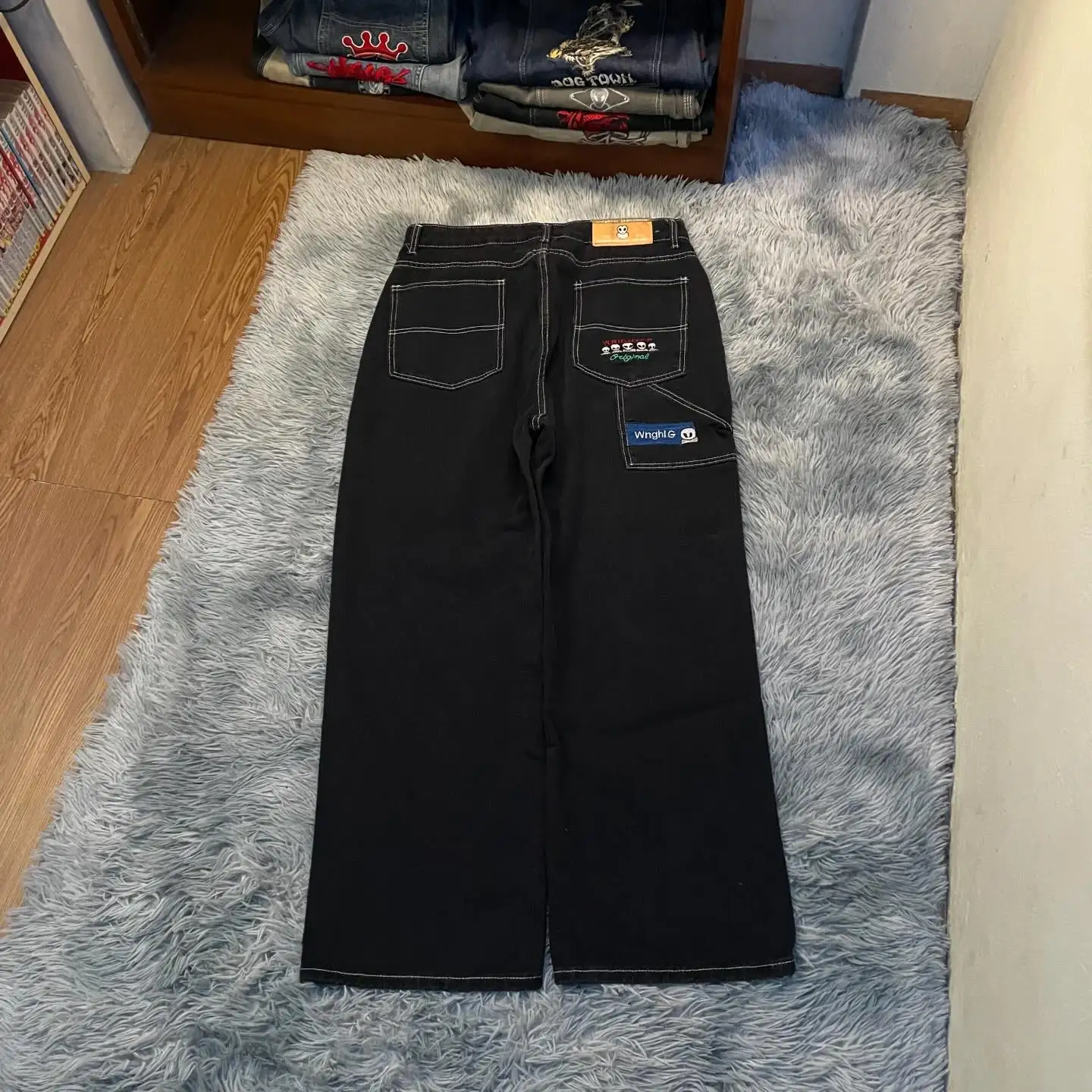 Streetwear-Jeans-Y2K-Hip-Hop-Gothic-Alien-Graphic-Embroidered-Baggy ...