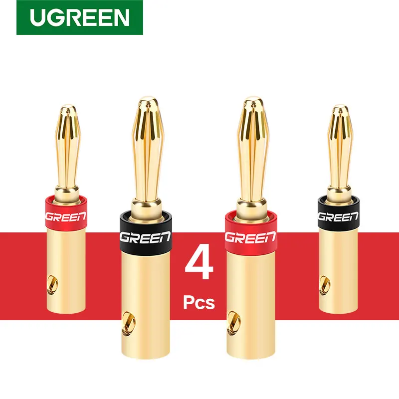 Ugreen-4pcs-Speaker-Cable-Banana-Connector-Screw-Jack-Plug-Adapter-for ...