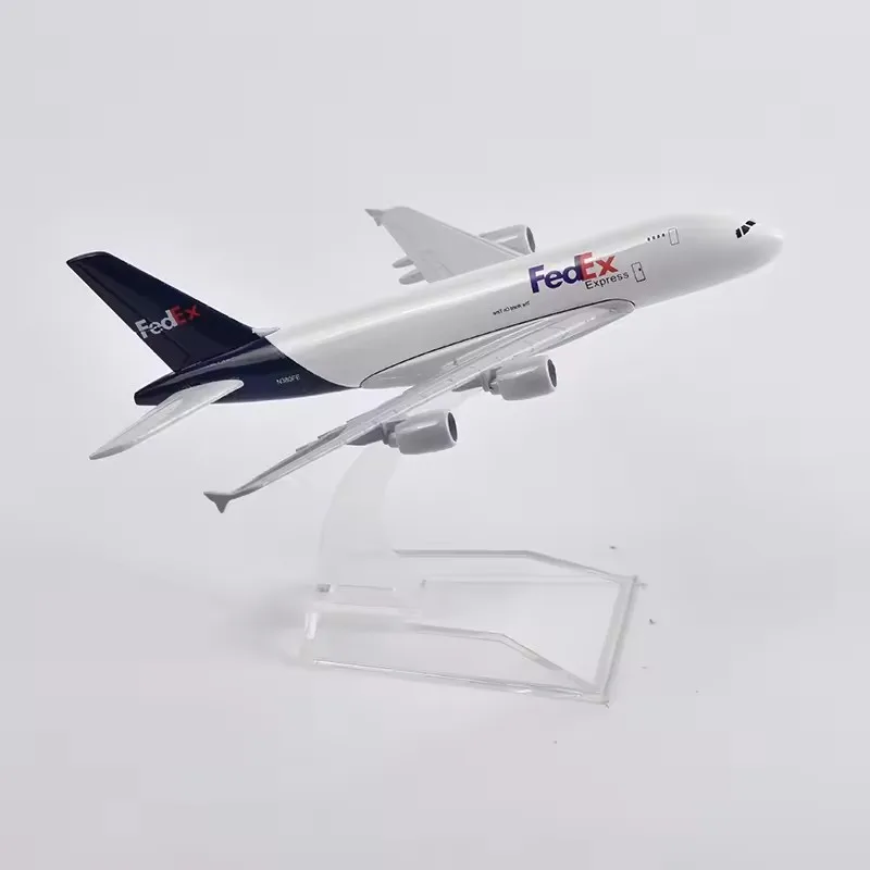 16cm fedex airplane A380 Plane Model Aircraft Diecast Metal 1/400 Scale ...
