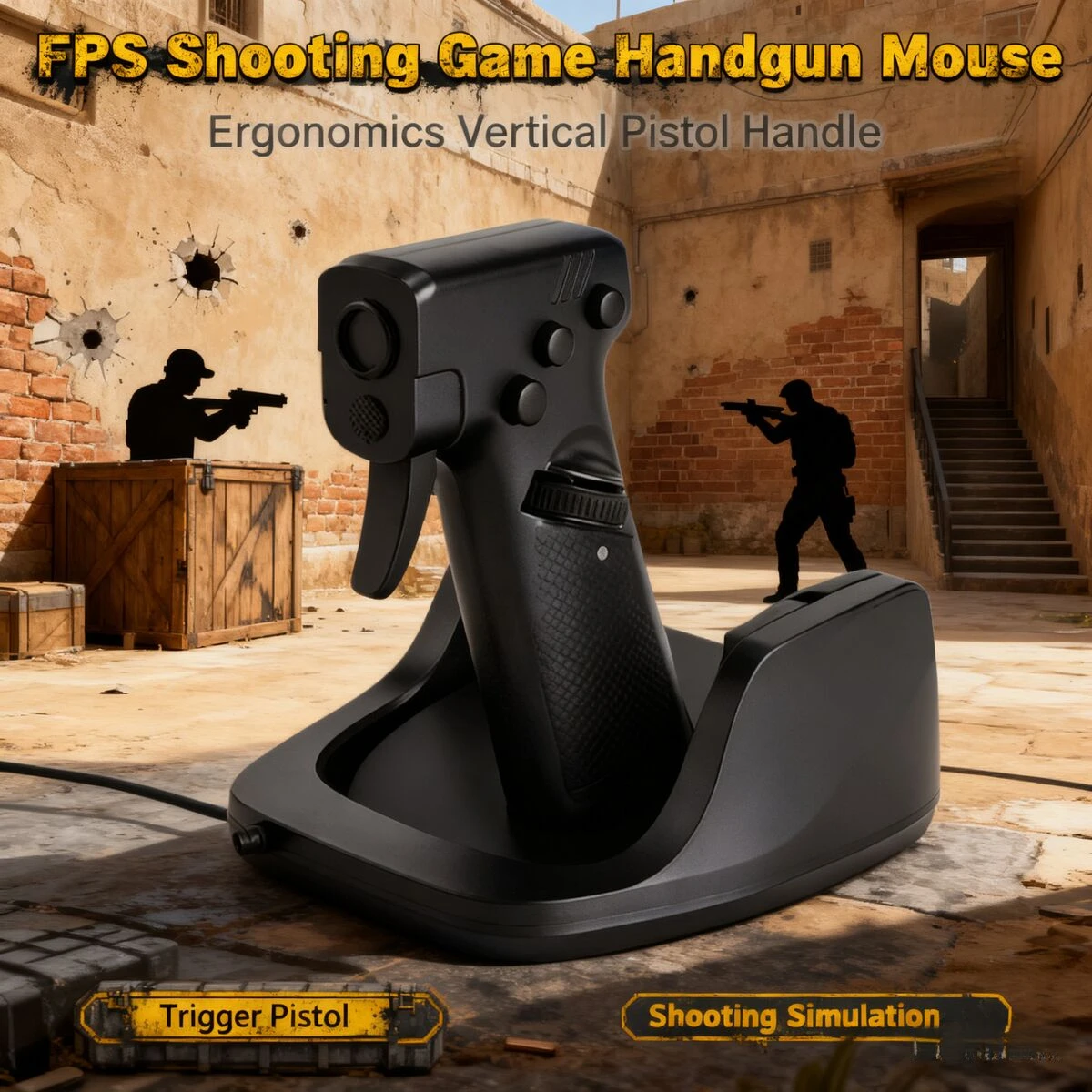 Mouse Ergonômico com Design de Pistola Vertical, Mouse com Gatilho para ...