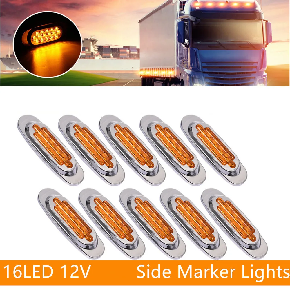 10PCS-16LED-Car-Side-Marker-Light-For-Truck-Pickup-12V-Position-Side ...