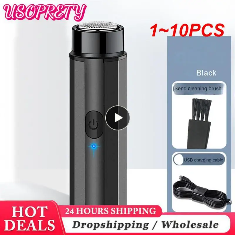 1~10PCS Portable Mini Electric Shaver Washable Beard Trimmer Men Shaver ...