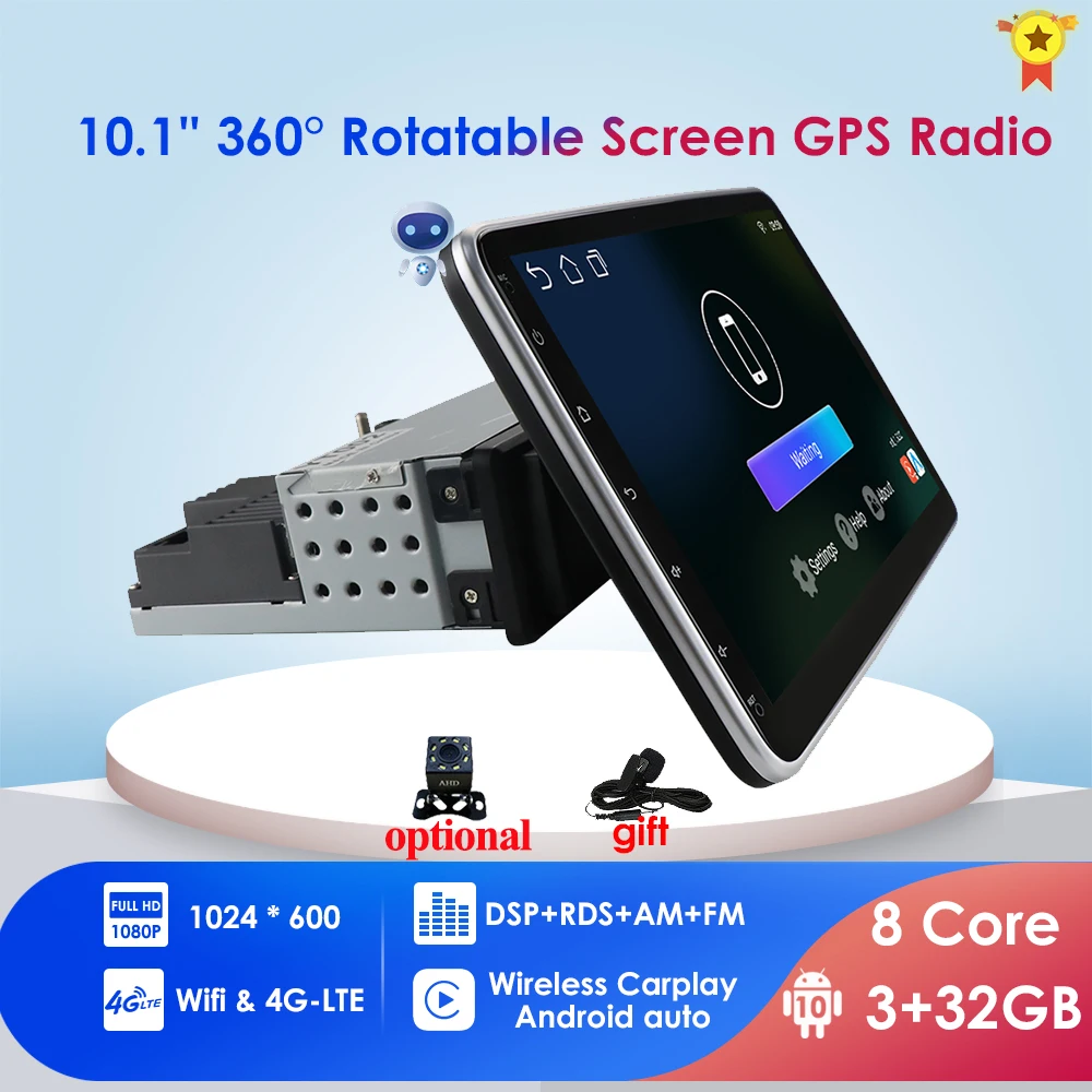 1 Din Android 10 Car Multimedia Player Autoradio Stereo 10 Inch Touch ...