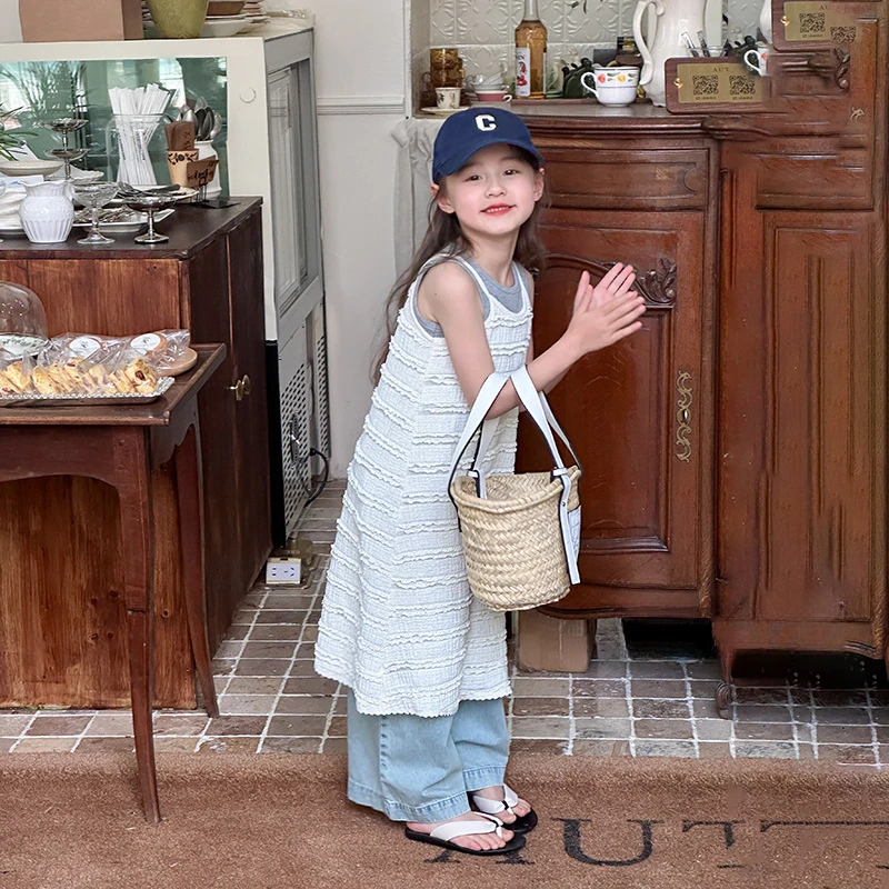 Children Clothing Girls Sleeveless Dress 2025 Summer New Fashionable ...