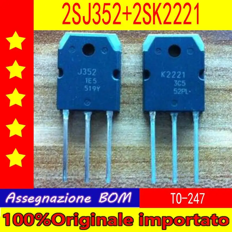 5 pairs of 2SJ352 2SK2221 J352 K2221 TO-247 inlet P+N channel matched ...