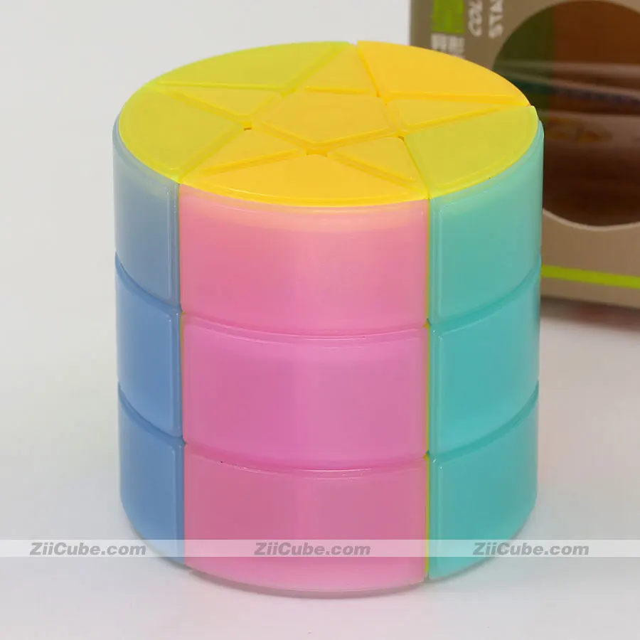 YongJun Colorful Stars Cylinder Magic Cube YJ Column 3X3 Puzzles Cubo ...