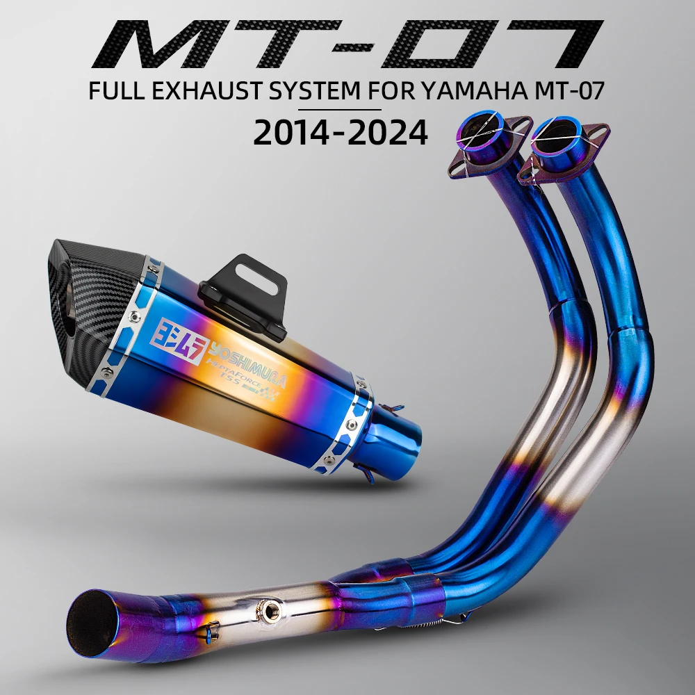 Slip-on-For-YAMAHA-MT07-XSR700-FZ07-Full-System-Motorcycle-Blue-Front ...