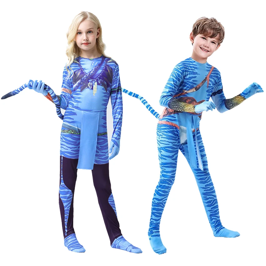 Avatar 2 Neytiri Cosplay Anime Halloween Costumes For Kids Alien Zentai ...