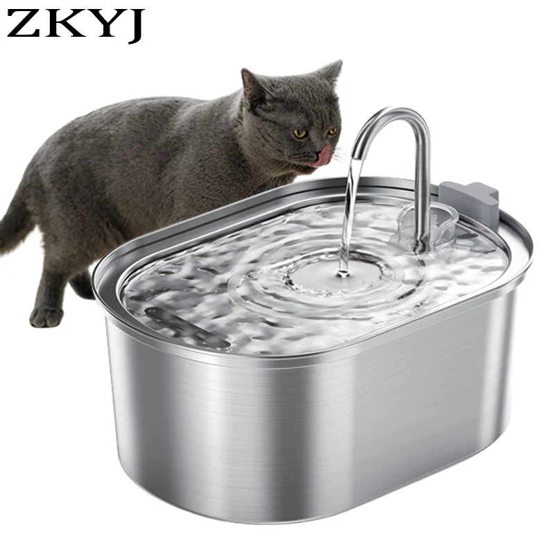 3L-Stainless-Steel-Dog-Water-Fountain-Automatic-Dog-Drinking-Ultra ...
