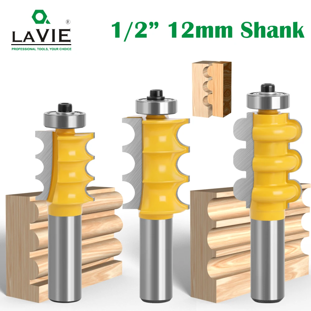 1pc-12mm-1-2-Shank-Triple-Flute-Bead-Column-Molding-Router-Bit-Line ...