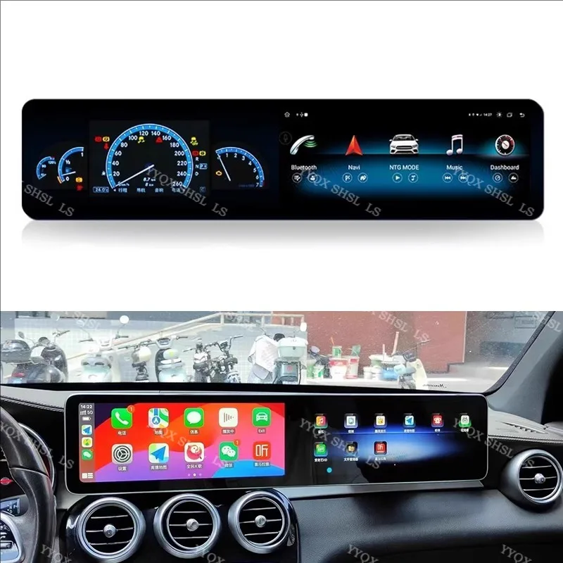 Dual Screen Android 14 Voor Mercedes Benz C W205 GLC X253 2015-2019 ...