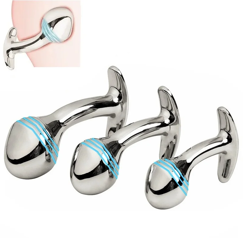 Small Medium Large Anal Beads Butt Plug Set Fake Dildo Metal Anal Plug Wearable Insert Sex Toy ...