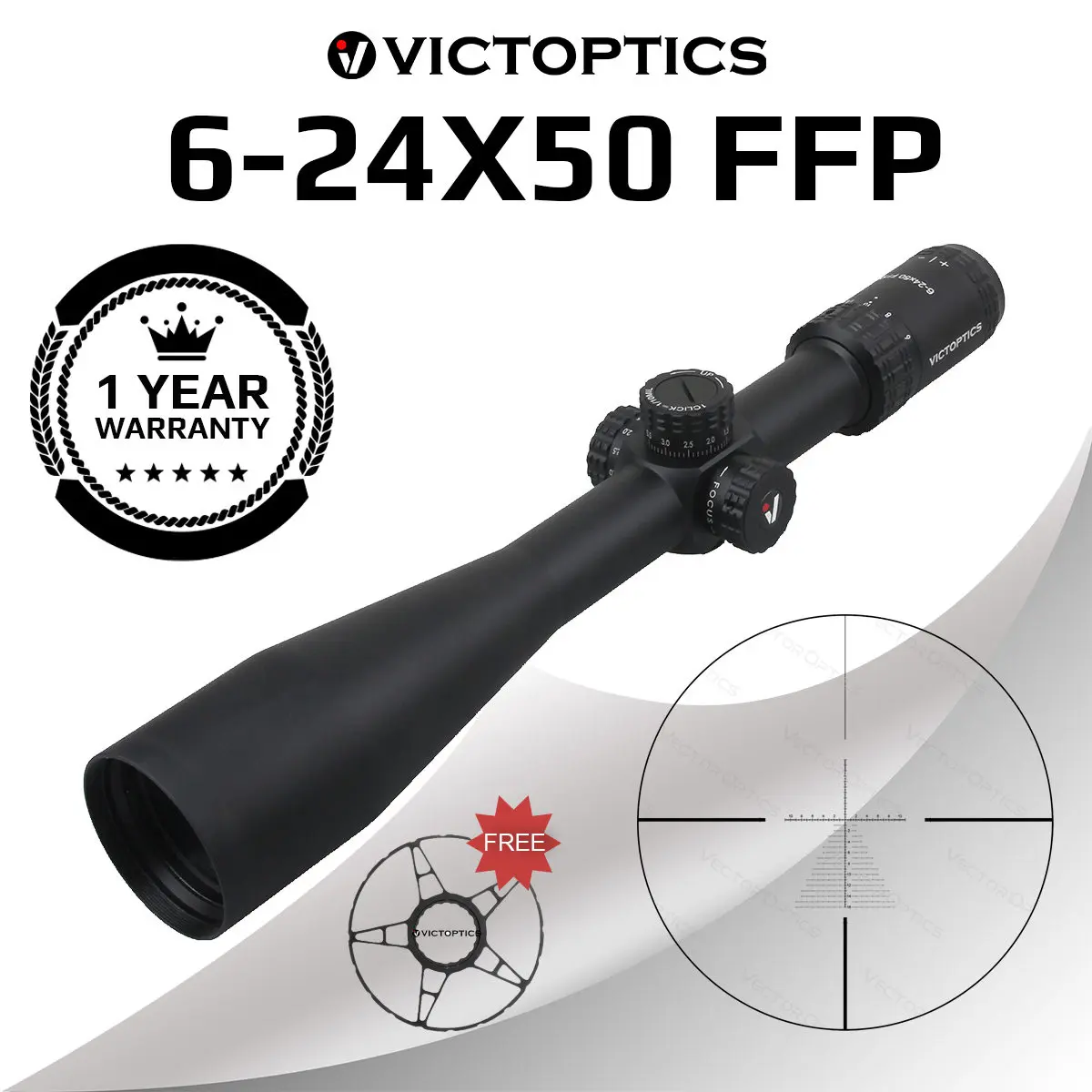 VictOptics-mira-telesc-pica-S4-6-24x50-FFP-ajuste-de-1-10MIL-con ...