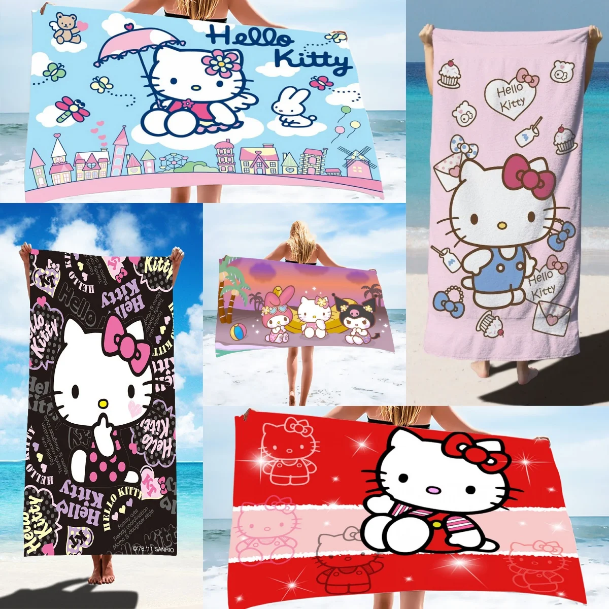 Cosplay-Sanrio-Costume-Accessory-Cartoon-Beach-Towel-for-Outdoor ...