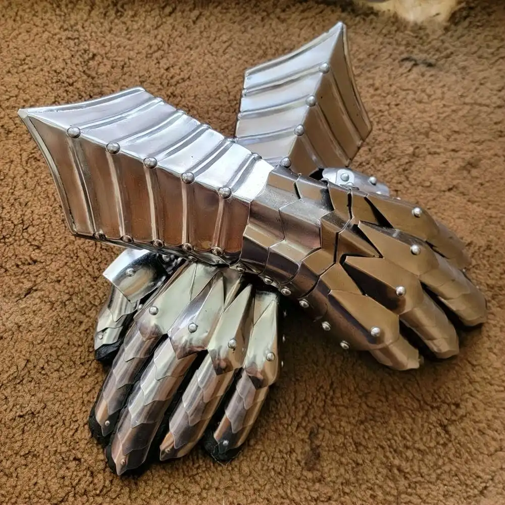 Europeu-Medieval-Gothic-Gauntlet-Dark-Knight-Armadura-Ringwraiths-M-o ...
