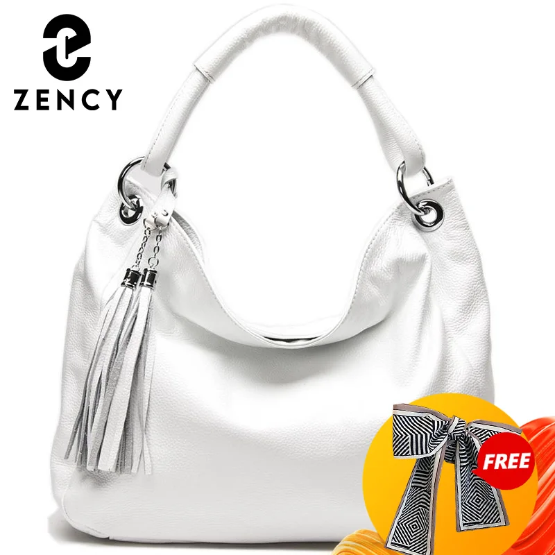 Zency-100-Soft-Genuine-Leather-Tassel-Women-s-Handbag-Black-White-Ladies-Shoulder-Bags-Messenger ...
