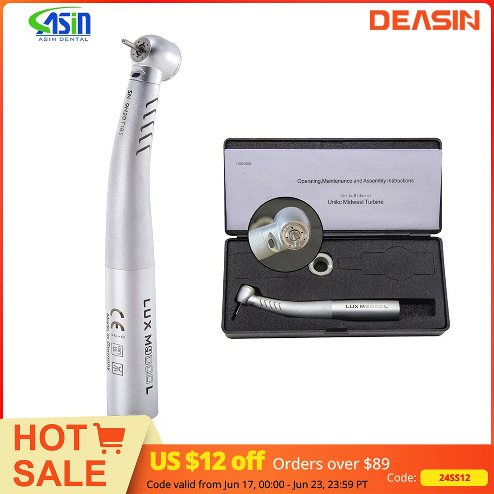 Dental-LED-25000-LUX-M9000L-High-Speed-Air-turbine-Handpiece-Fiber ...