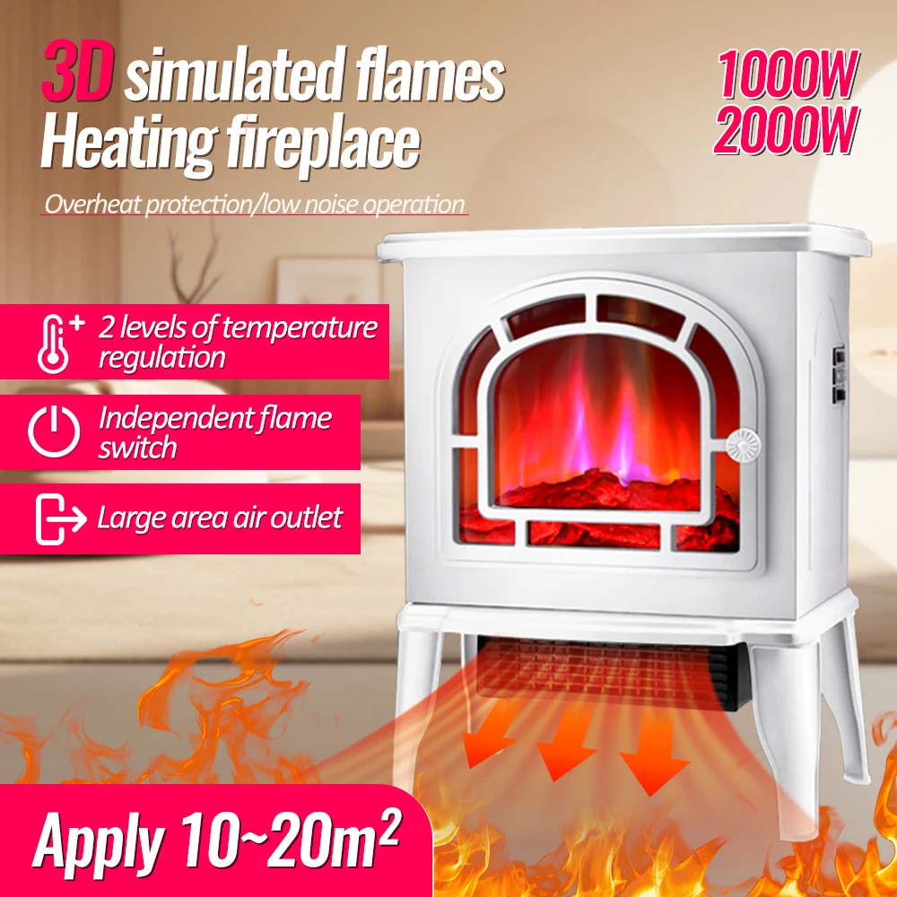 Electric-Fireplace-Heater-Heating-Furnace-3D-Flame-Mountain-Indoor ...