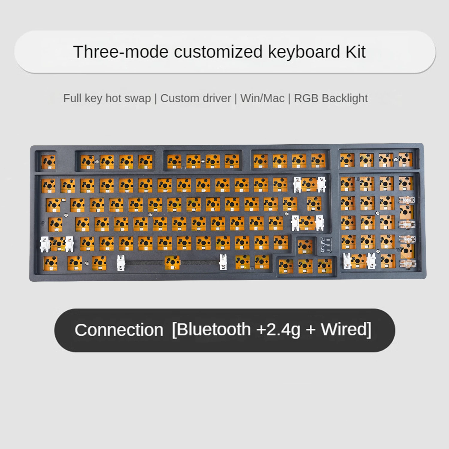 HW98-Gaming-Keyboard-Custom-Barebones-Kit-Programmable-Software-RGB-3-5 ...