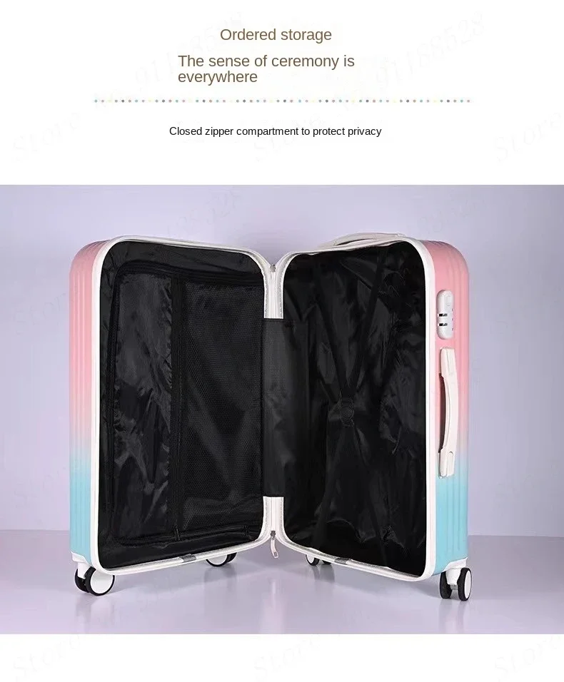 Gradient Color 20 Carry On Suitcase 56x45x25 With Large Capacity And ...