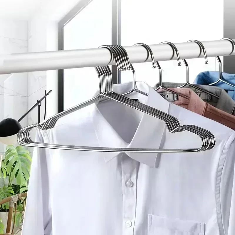 NEW-10-20pcs-Stainless-Steel-Coat-Hanger-Clothes-Organizer-Closet ...