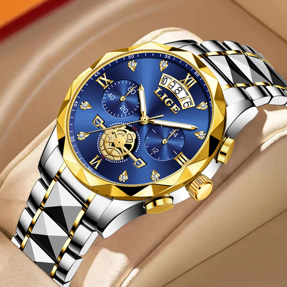 Reloj Hombre LIGE Luxury Business Men Watchs Stainless Steel Quartz ...