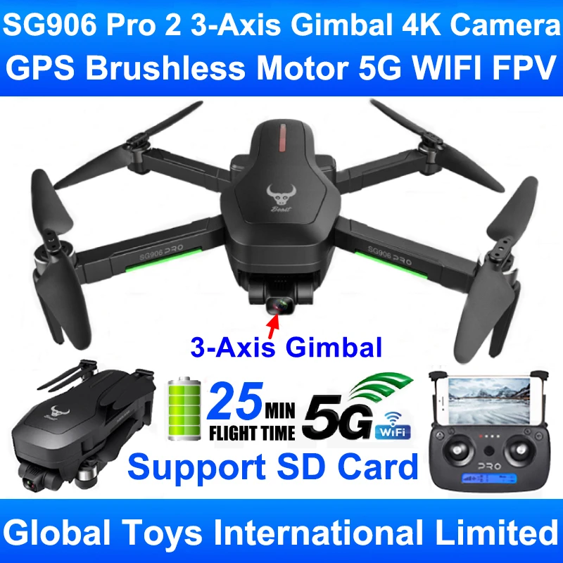 ZLRC 비스트 SG906 프로 2 브러시리스 모터 GPS 5G 와이파이 FPV 3 축 짐벌, 전문 4K 카메라, RC 드론 ...