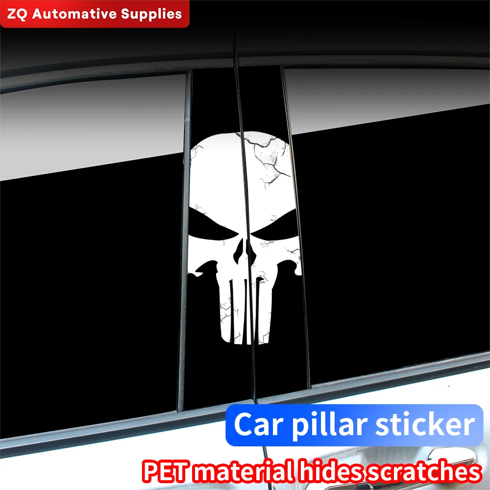 Punisher-Skull-Blood-Stickers-Car-B-pillar-Sticker-Waterproof-Auto ...