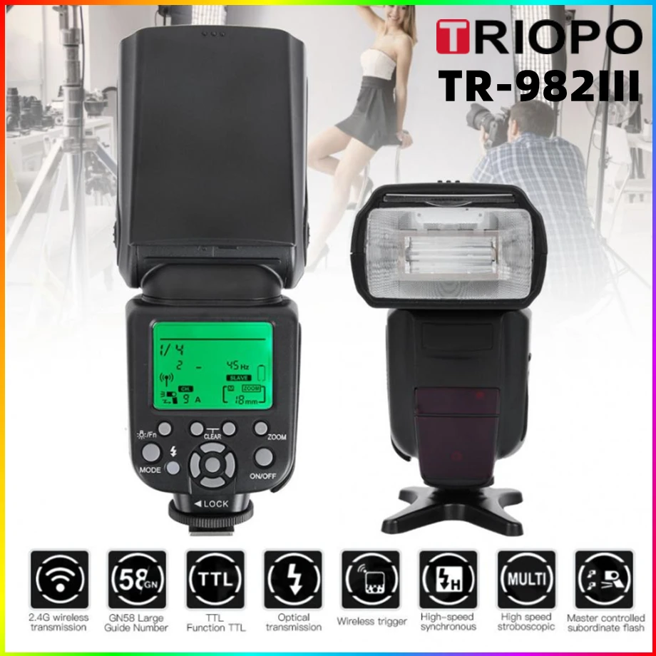 Triopo-TR-982III-tr982iii-2-4g-ttl-hss-1-8000-sem-fio-mestre-escravo ...